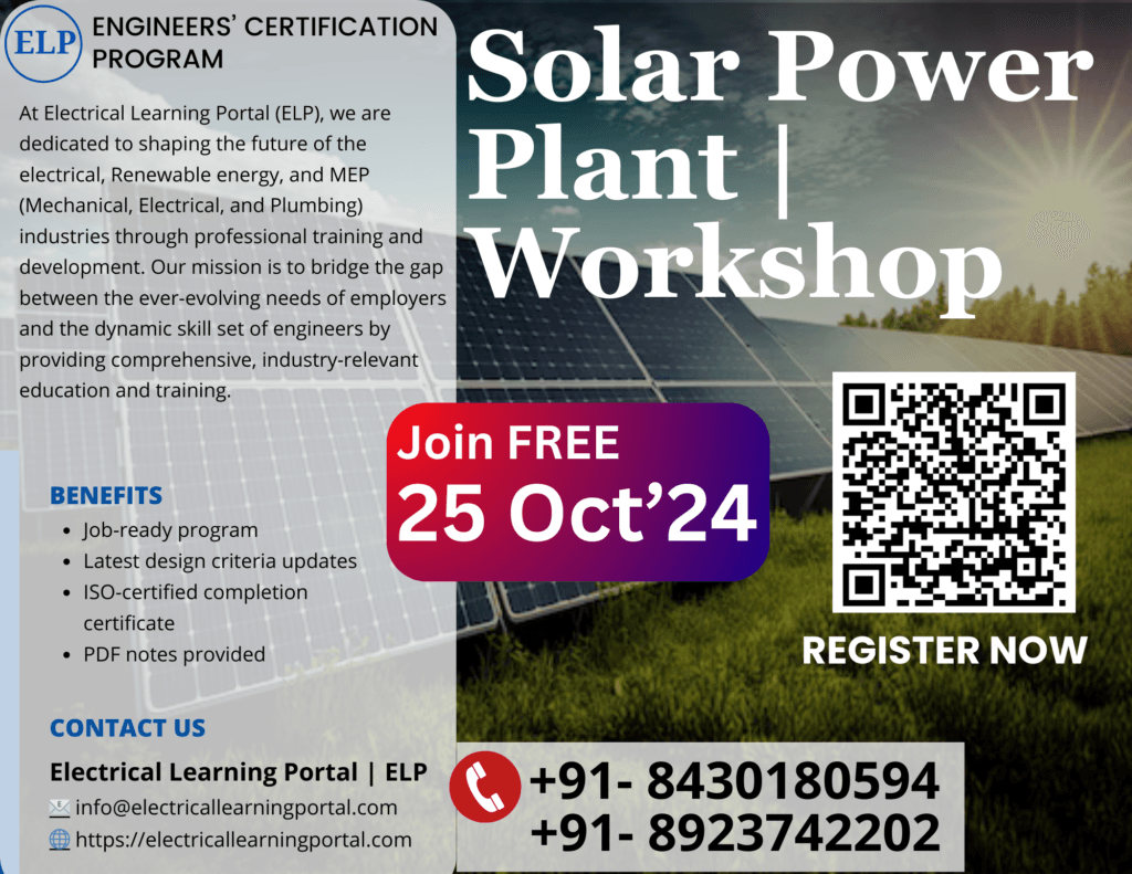 Solar Power Plant - Workshop | ELP - Electrical Learning Portal
