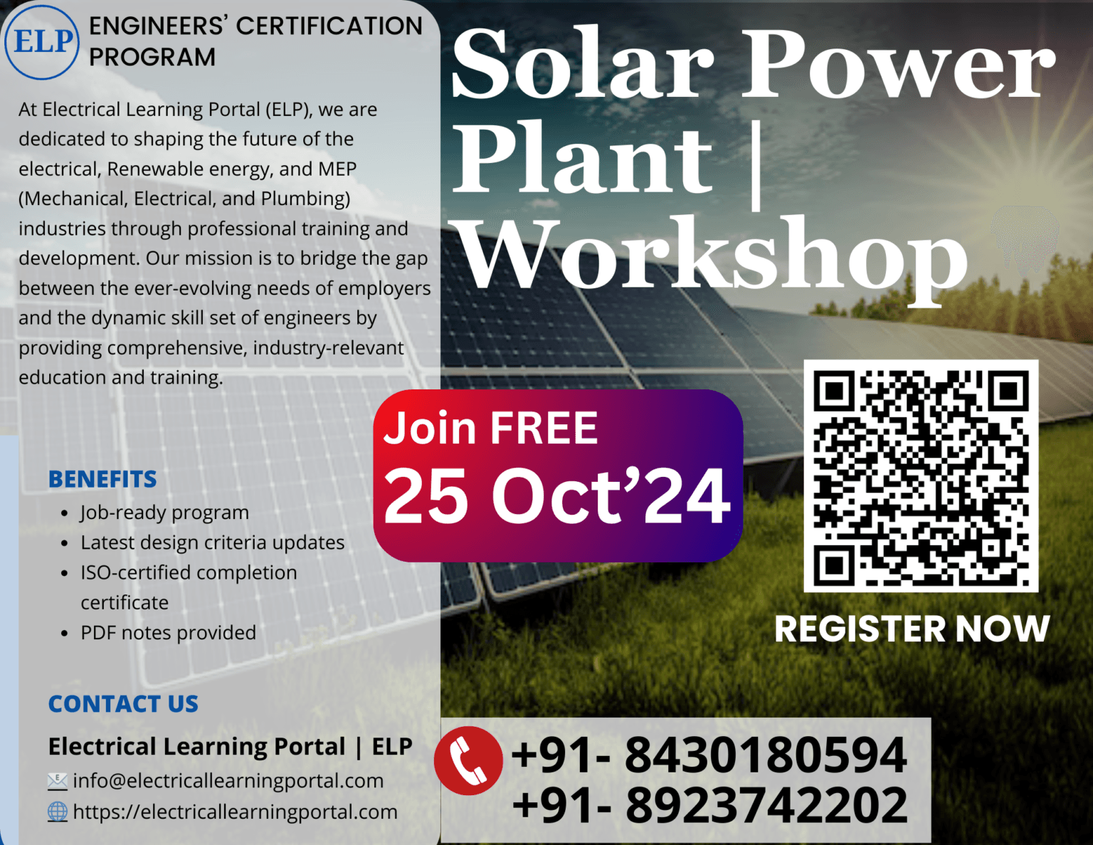 Solar Power Plant - Workshop | ELP - Electrical Learning Portal